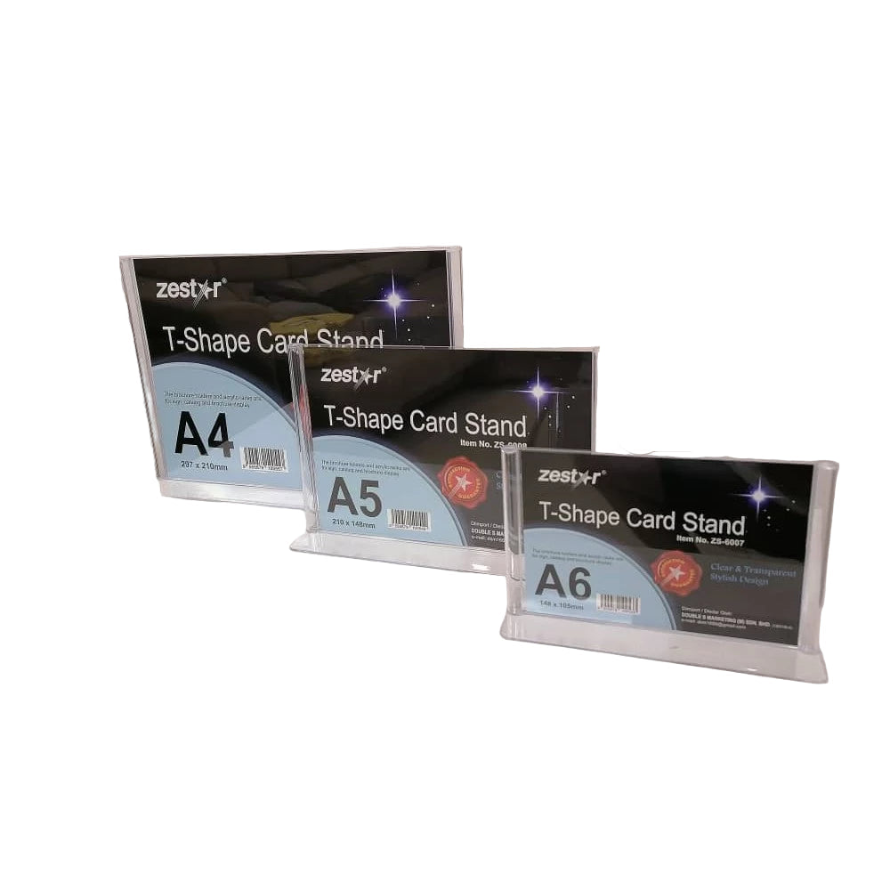 ZESTAR ACRYLIC T-SHAPE CARD STAND – Premio Stationery