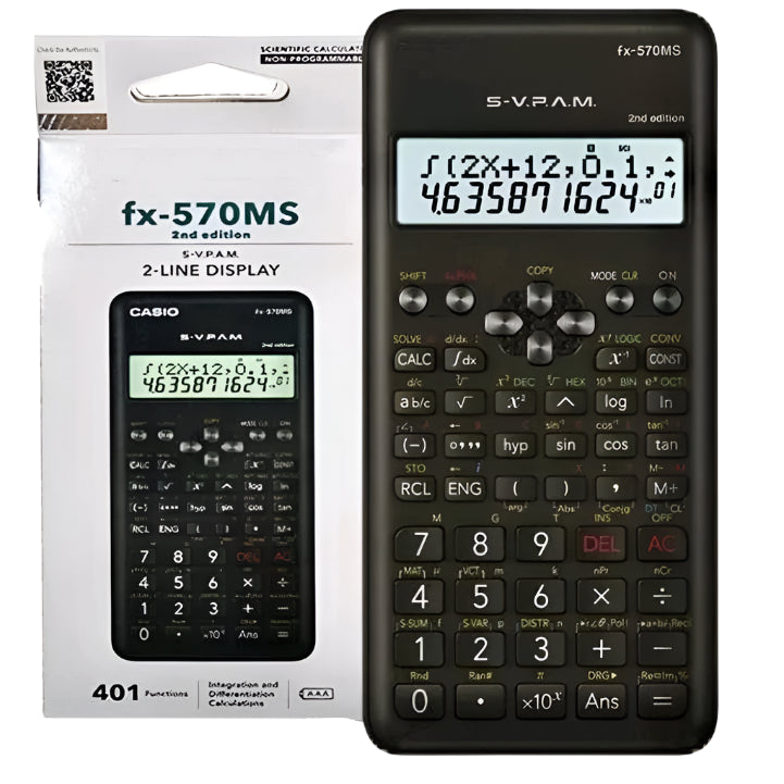 CASIO SCIENTIFIC CALCULATOR(401 FUNCTION) 2-LINE DISPLAY FX-570MS ...