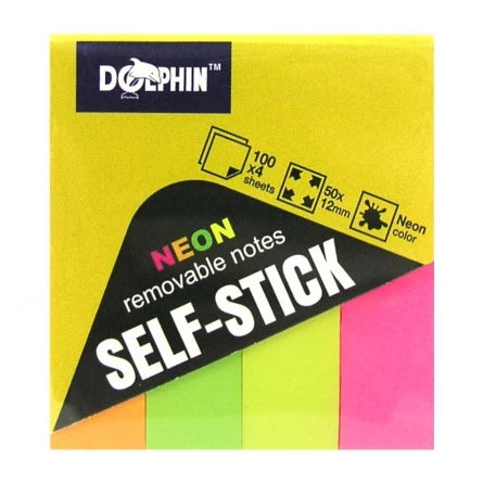 DOLPHIN PAPER INDEX TABS 100X4 SHEETS NEON -DOL 88102 – Premio Stationery