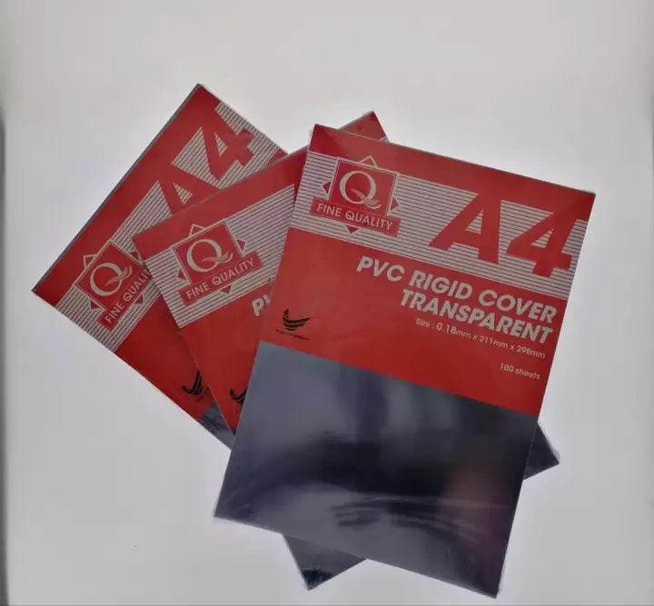 A4 PVC Rigid Sheet Transparent Cover 100's – Premio Stationery