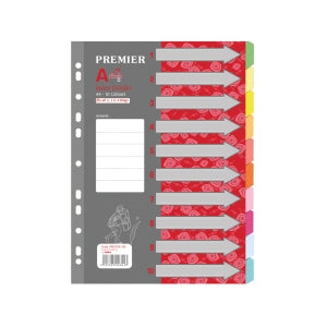 Premier Index Divider 10 Colours #22341-05 – Premio Stationery
